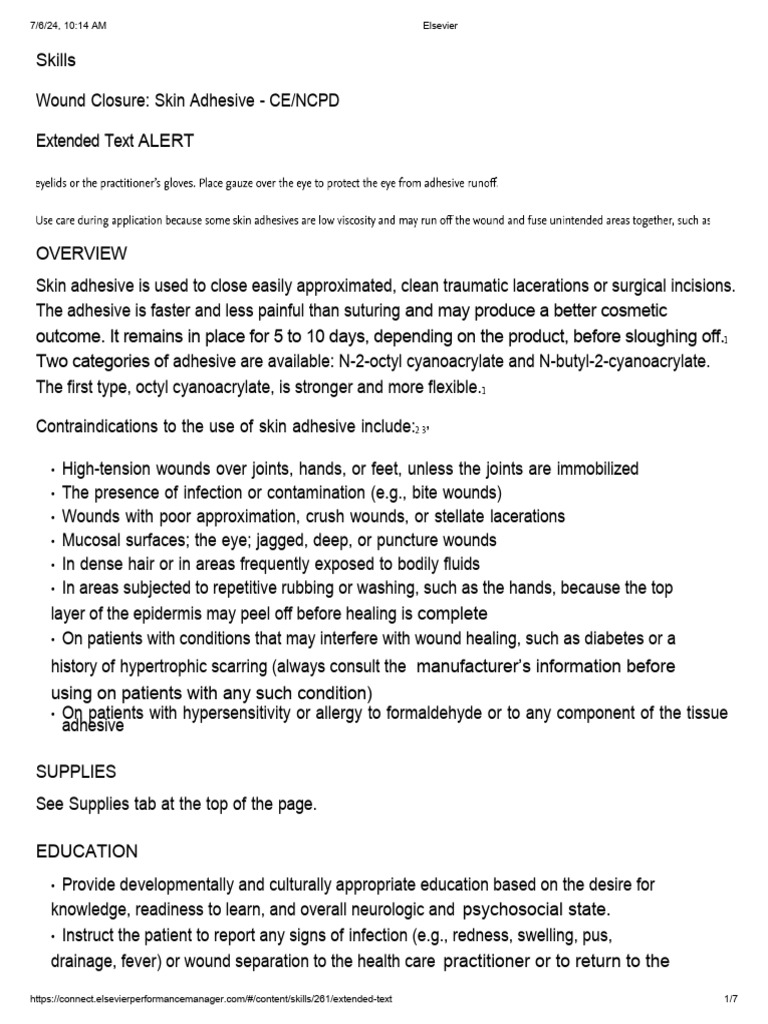 Wound Closure | PDF | Wound | Medical Specialties