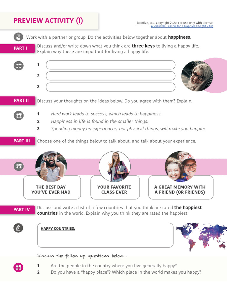 Avaluablelessonforahappierlife Lessonplan | PDF | Noun | Verb