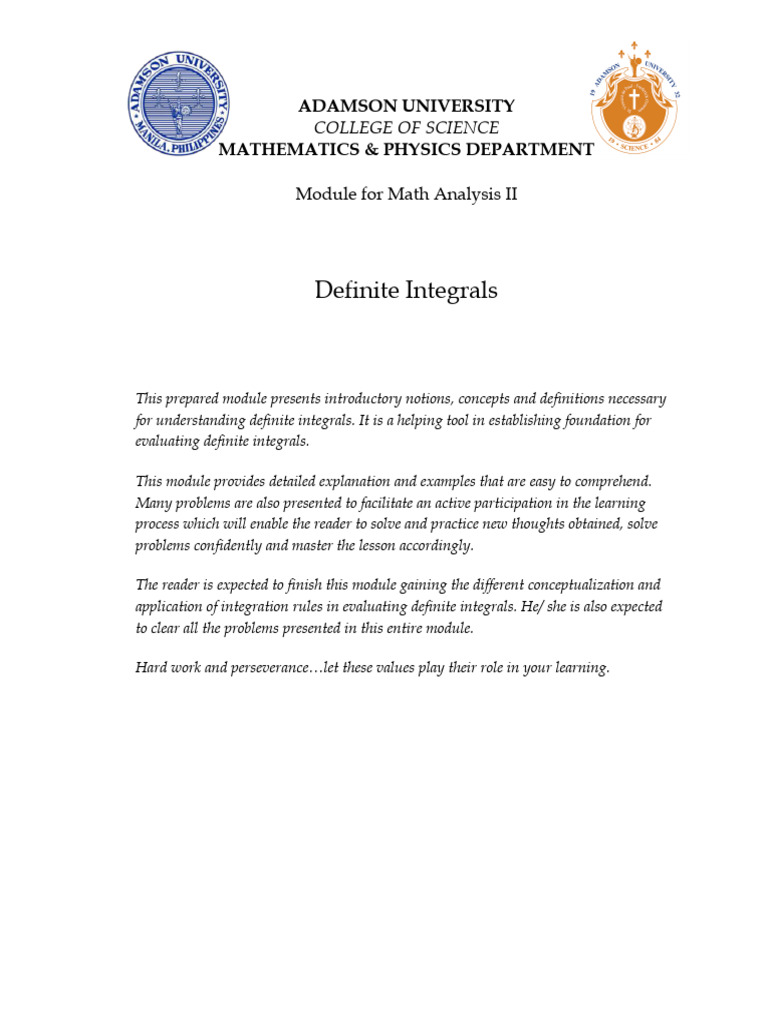 Module 7 Acquire Pdf Integral Function Mathematics