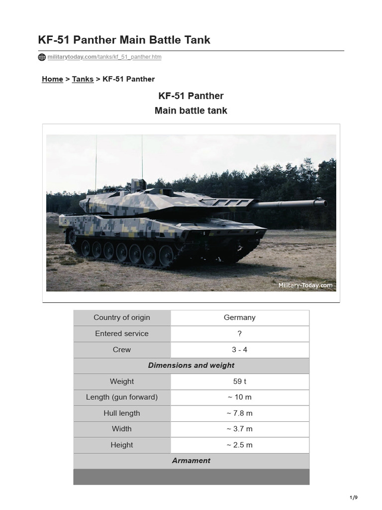 KF-51 Panther Main Battle Tank | PDF | Armoured Fighting Vehicles ...