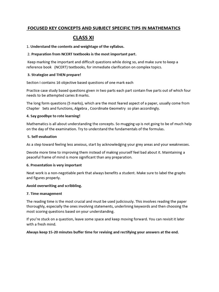 Class XI Math Study Guide | PDF | Complex Number | Function (Mathematics)