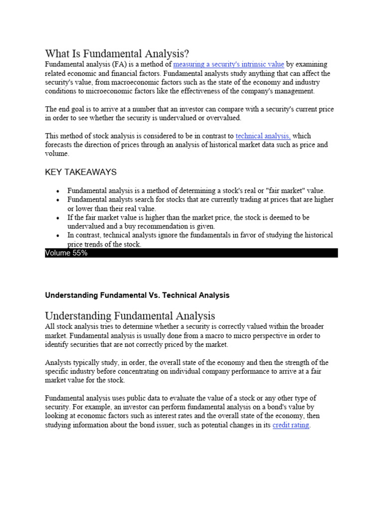Fundamental Analysis | PDF | Balance Sheet | Equity (Finance)