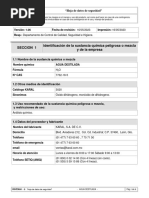 Agua Hoja de Seguridad | PDF | Agua | Solubilidad