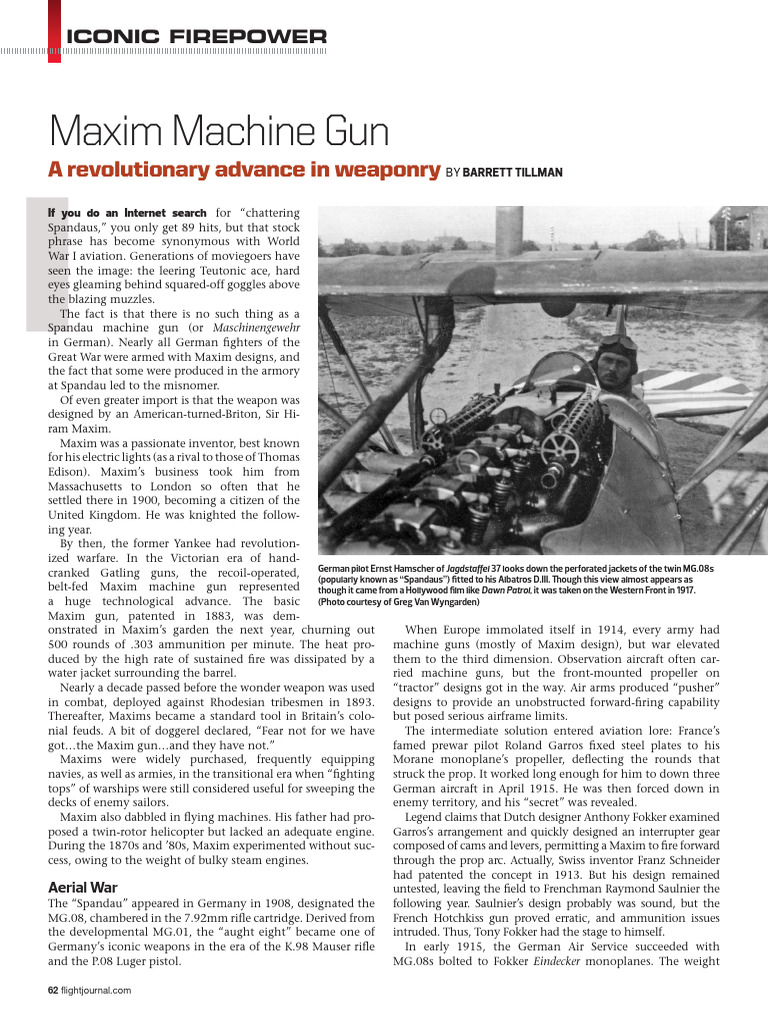 Maxim Gun | PDF | Aviation | Aircraft