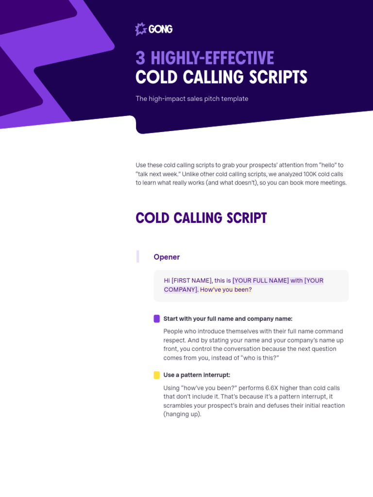 3 Highly Effective Cold Calling Scripts VFINAL | PDF