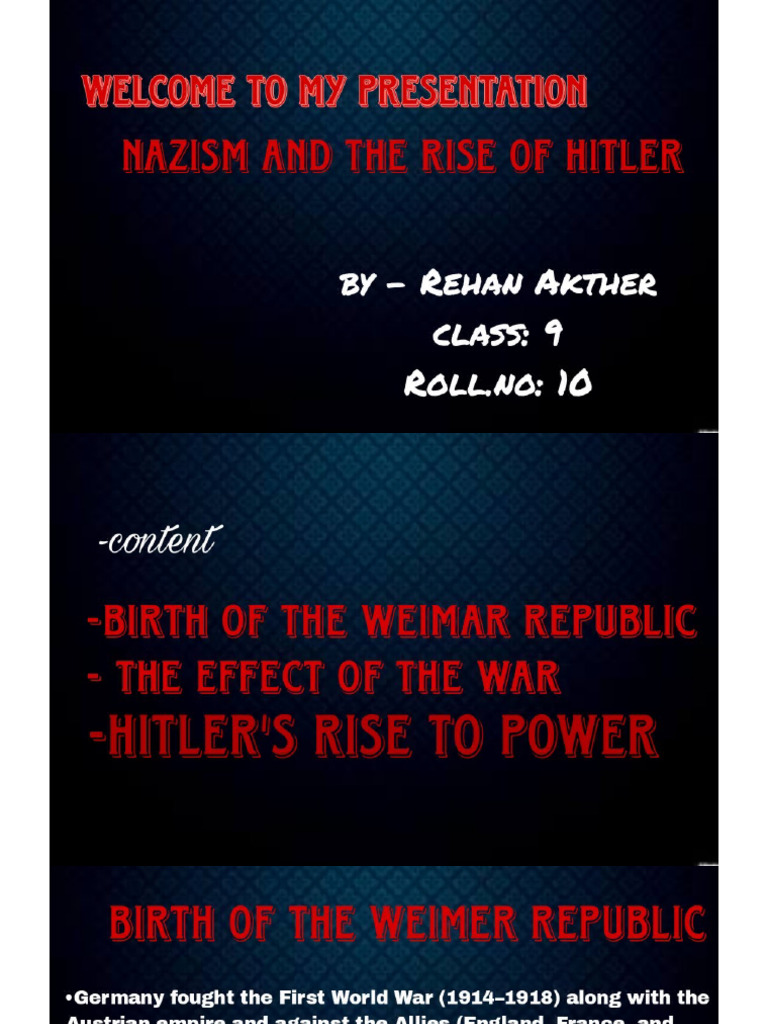 Class 9 Nazism PPT by Rehan | PDF