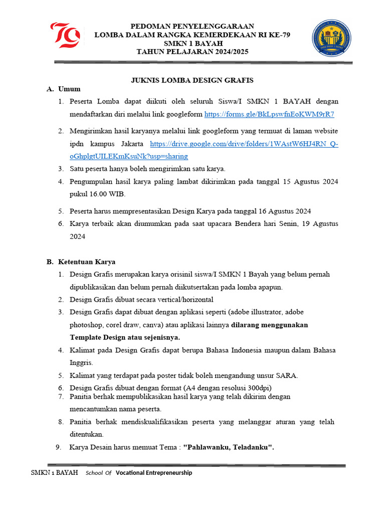 Petunjuk Teknis Lomba Design Grafis Fix | PDF