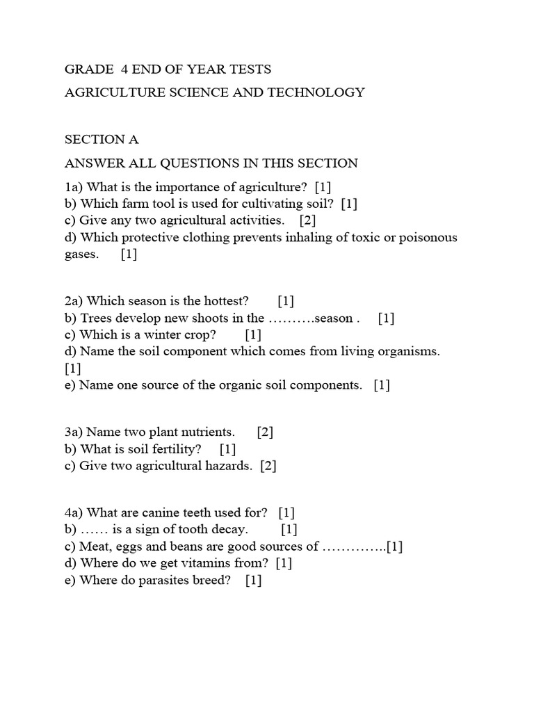 Grade 4 Agriculture and Science | PDF