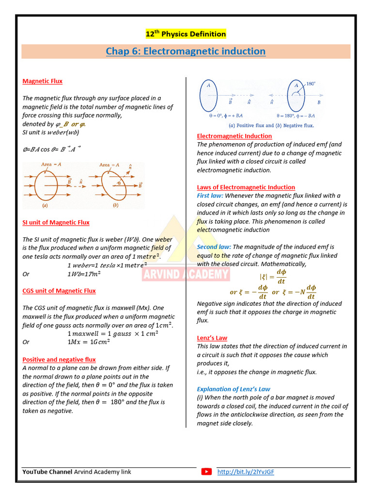 Electromagnetic Induction and Flux | PDF | Inductance | Electromagnetic ...