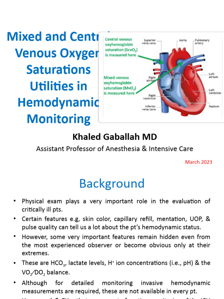 Mixed and Central Venous Oxygen Saturations Utilities in | PDF | Sepsis ...
