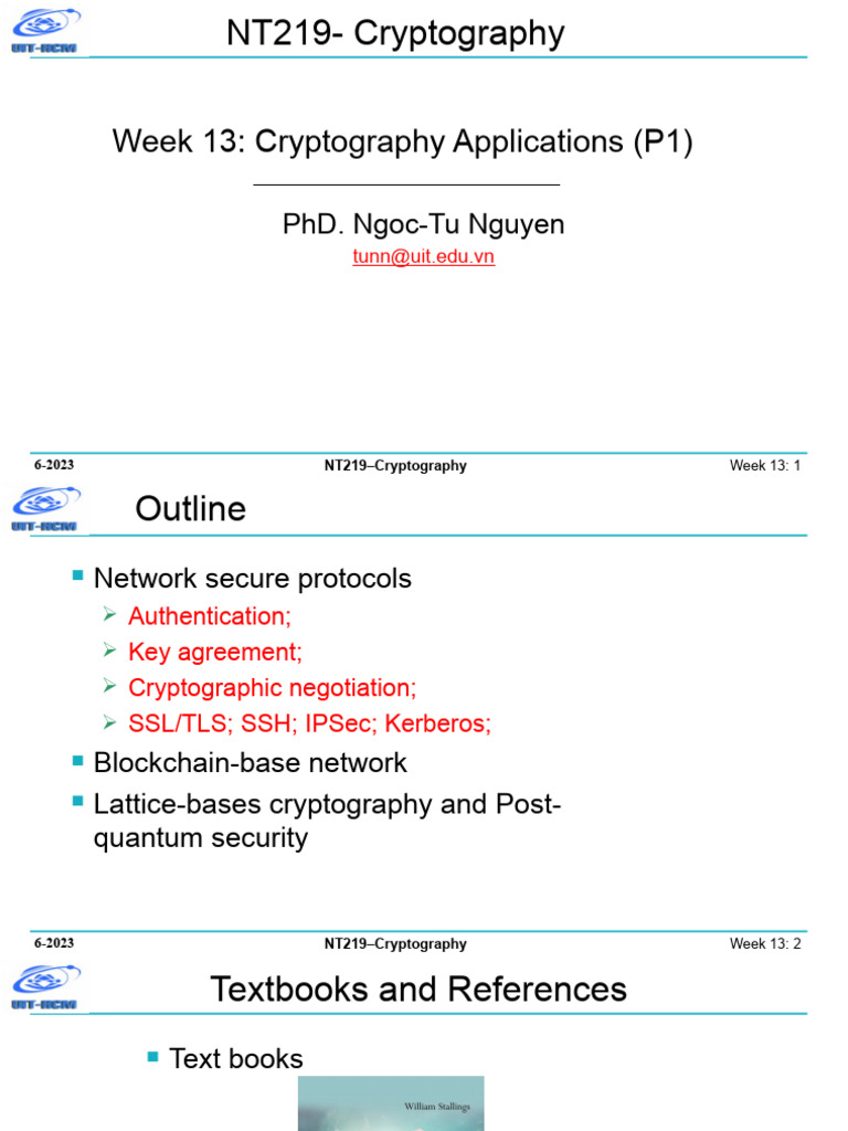 Week13 - Cryptography Applications P1 | PDF | Computer Network | Cryptography