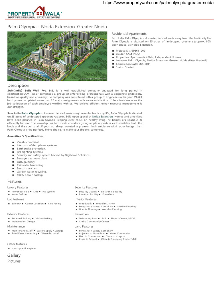 Palm Olympia Greater Noida.j598611909 | PDF
