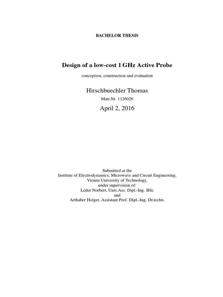Low-Cost 1 GHz Active Probe Design | PDF | Field Effect Transistor ...
