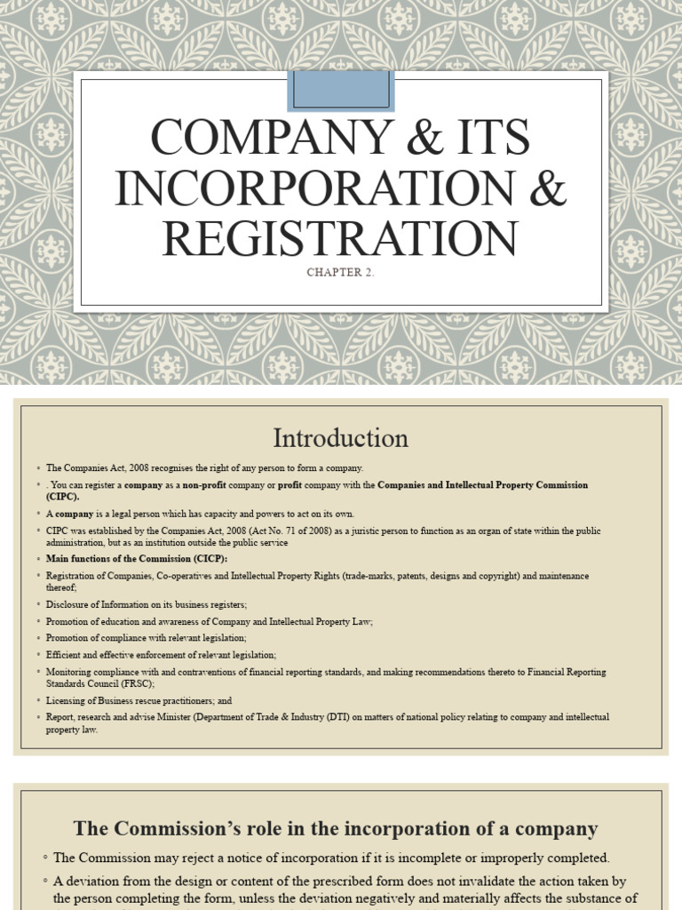 Lecture Company Its Incorporation & Registration(2024) (1) | PDF ...