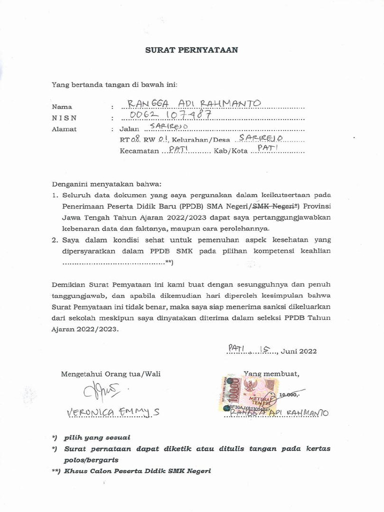 Pakta Integritas Kebenaran Dokumen | PDF Pakta Integritas Kebenaran Dokumen | PDF