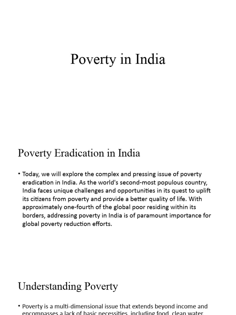 Poverty in India | PDF | Poverty | Poverty & Homelessness