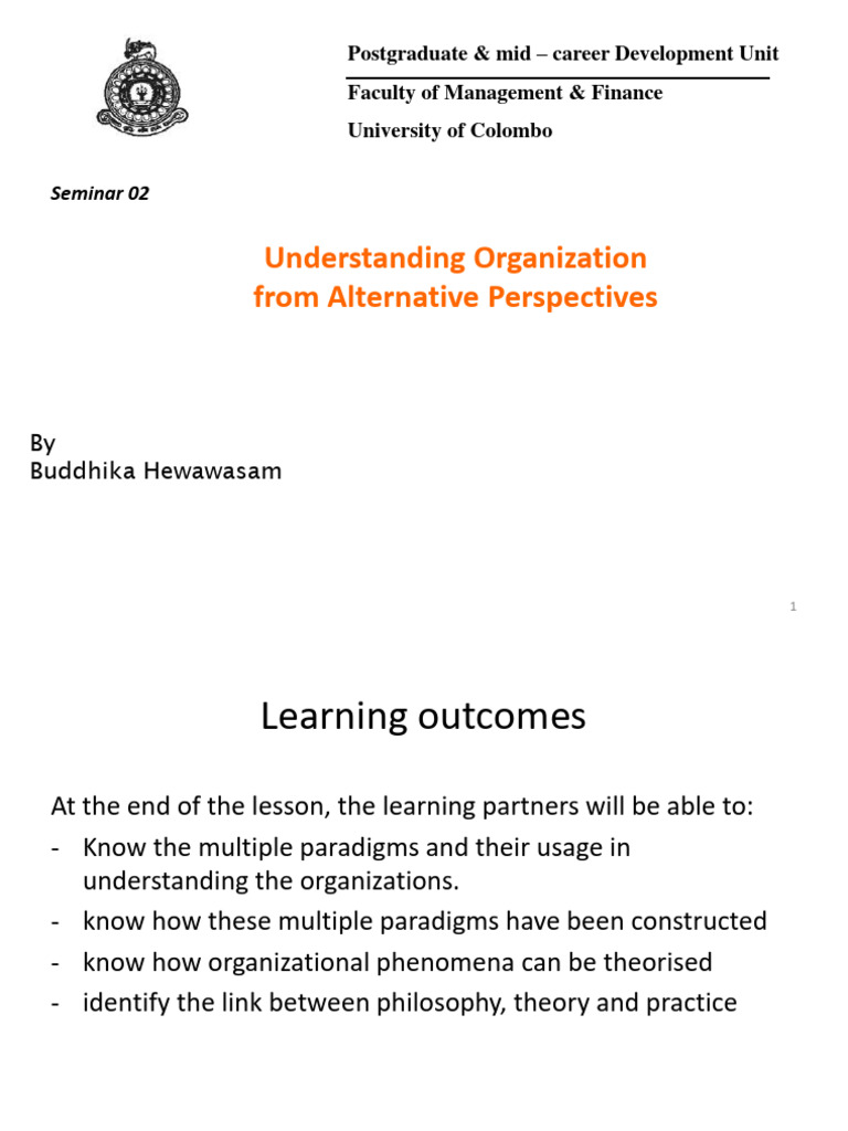 02.session - 2024 CMT-Understanding Organization | PDF | Theory | Reality