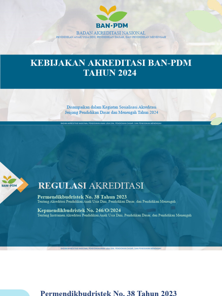 Kebijakan BAN PDM Untuk Sosialisasi Dasmen 2024 | PDF | Bisnis