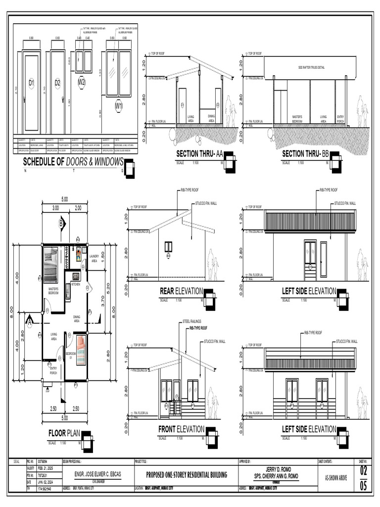 Schedule of Doors & Windows: Section Thru-Aa Section Thru - BB | PDF ...