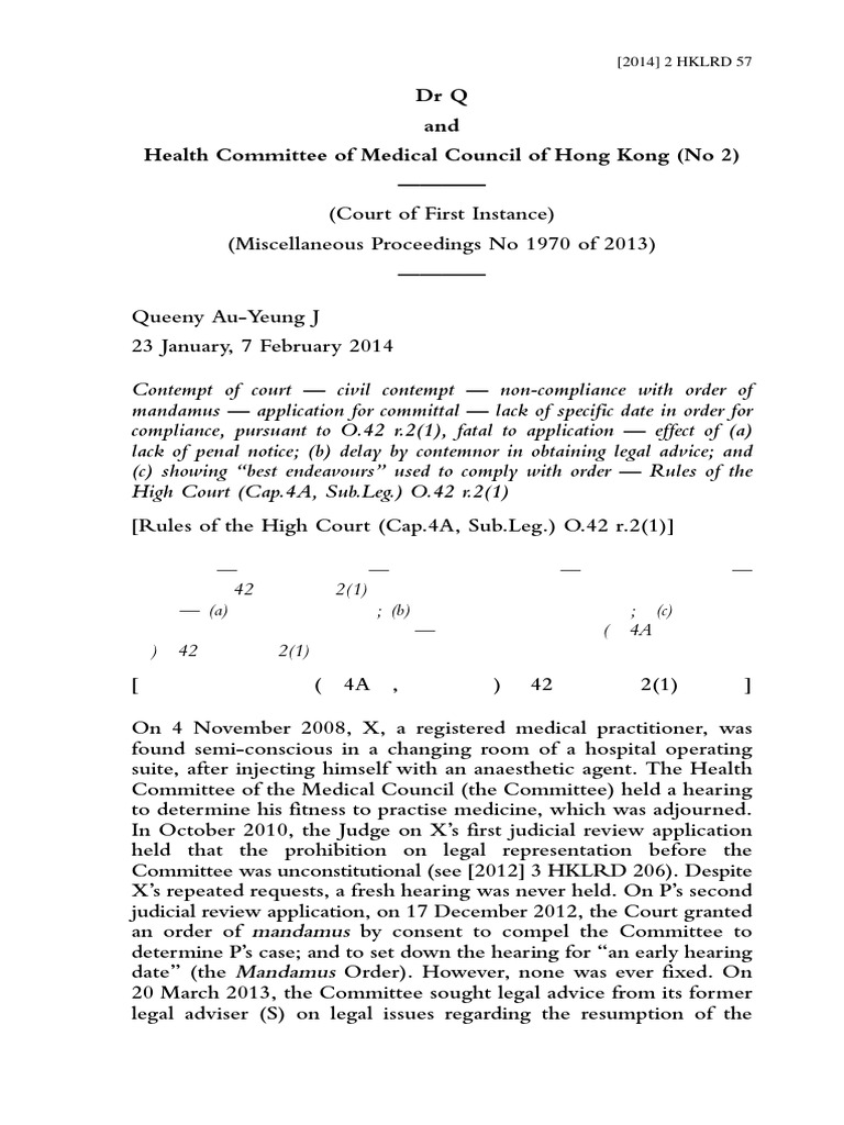 Contempt of Court in Medical Mandamus Case | PDF | Contempt Of Court ...