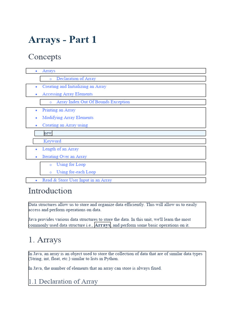 Arrays Methods Pdf Data Type Integer Computer Science 5248