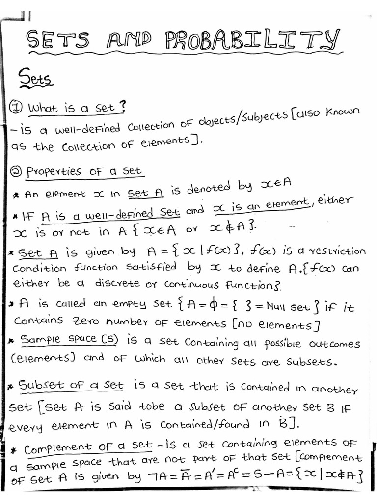 Introduction To Sets & Probability (Statistics) | PDF