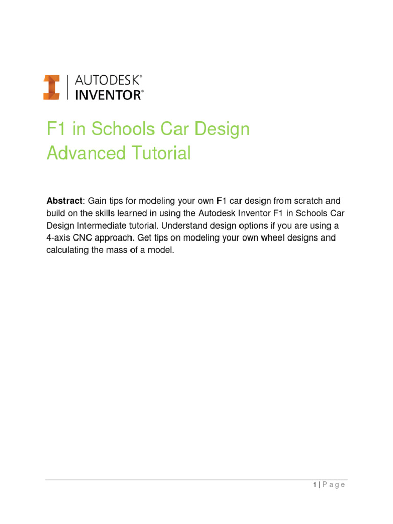 Tutorial F1 Advanced Inventor | PDF | Machining | Numerical Control