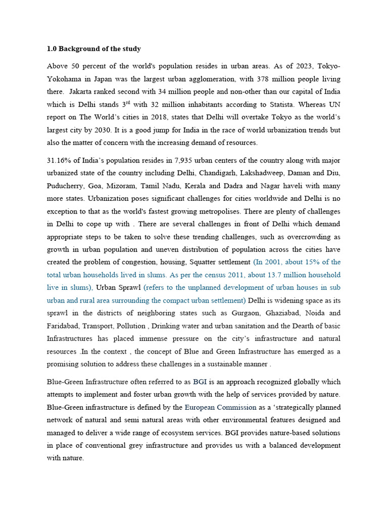 Research proposal | PDF | Infrastructure | Green Infrastructure