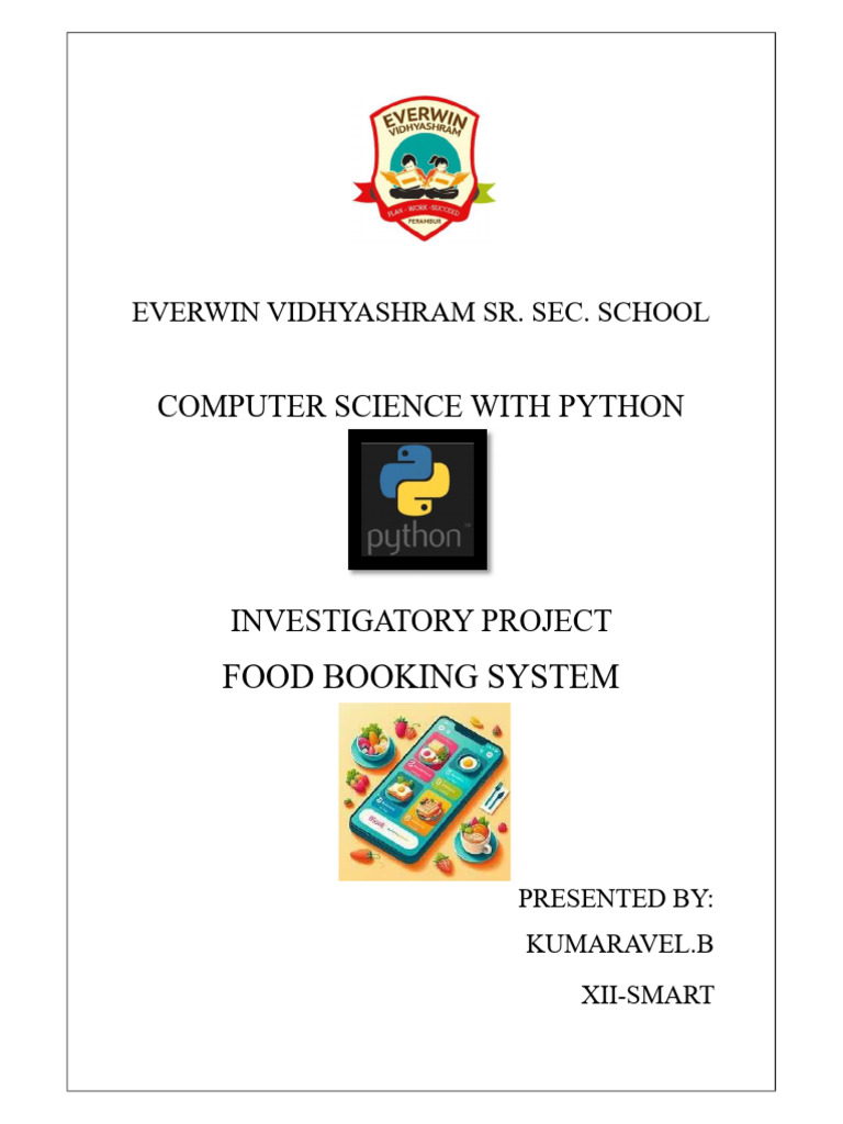 Kumaravel.b Xii Smart (CSC Project) | PDF | Python (Programming ... Kumaravel.b Xii Smart (CSC Project) | PDF | Python (Programming ...