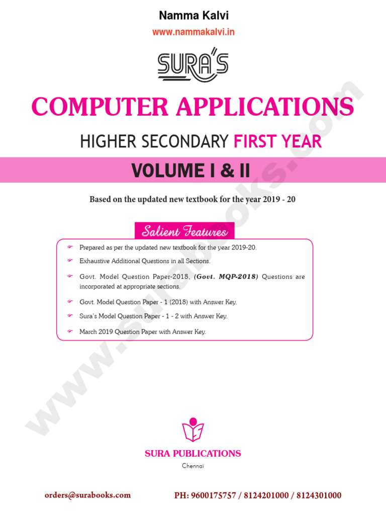 Namma Kalvi 11th Computer Applications Chapter 12 and 9 Sura Guide em | PDF | Computer Data ...
