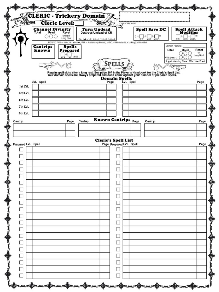 Cleric 6 Trickery Domain 1 | PDF