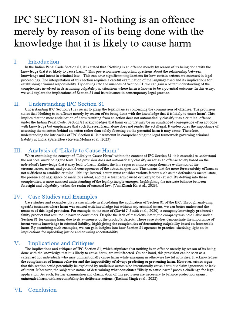IPC Section 81: Knowledge vs. Intent | PDF | Crimes | Crime & Violence