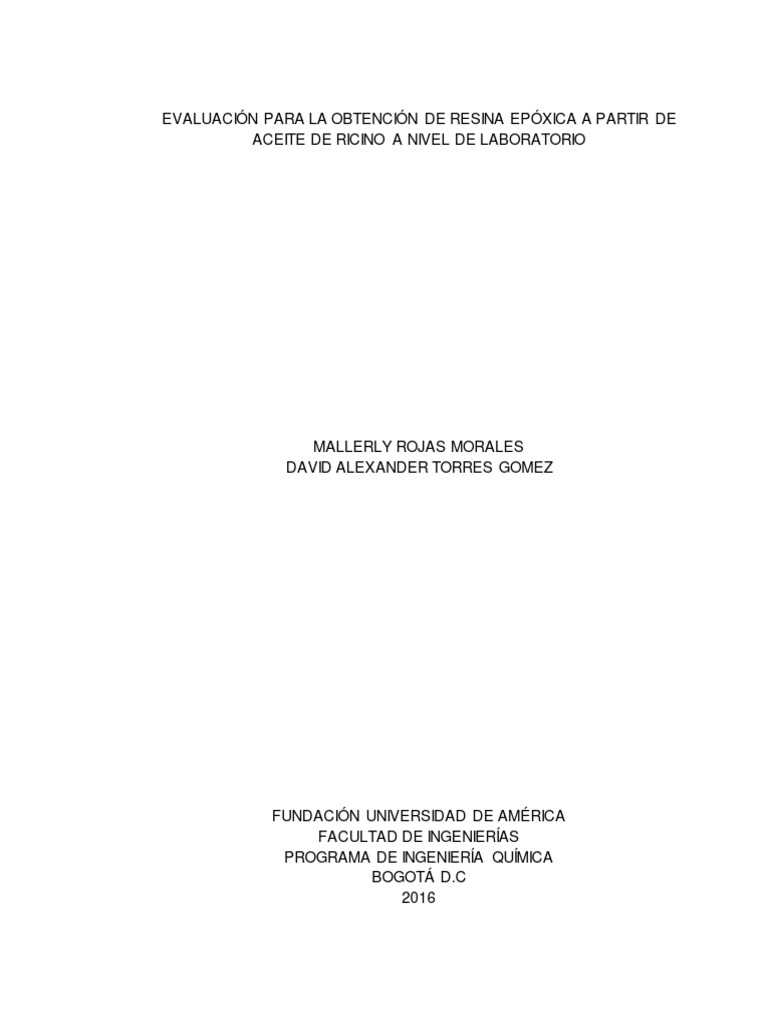 Resina Epoxica A Partir de Aceite de Resino | PDF | Epoxy | Resistencia ...