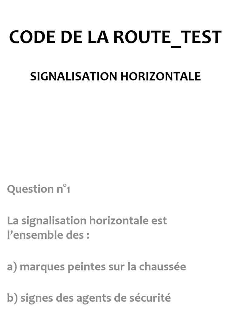 Signalisation Horizontale du Code de la Route | PDF | Véhicules ...