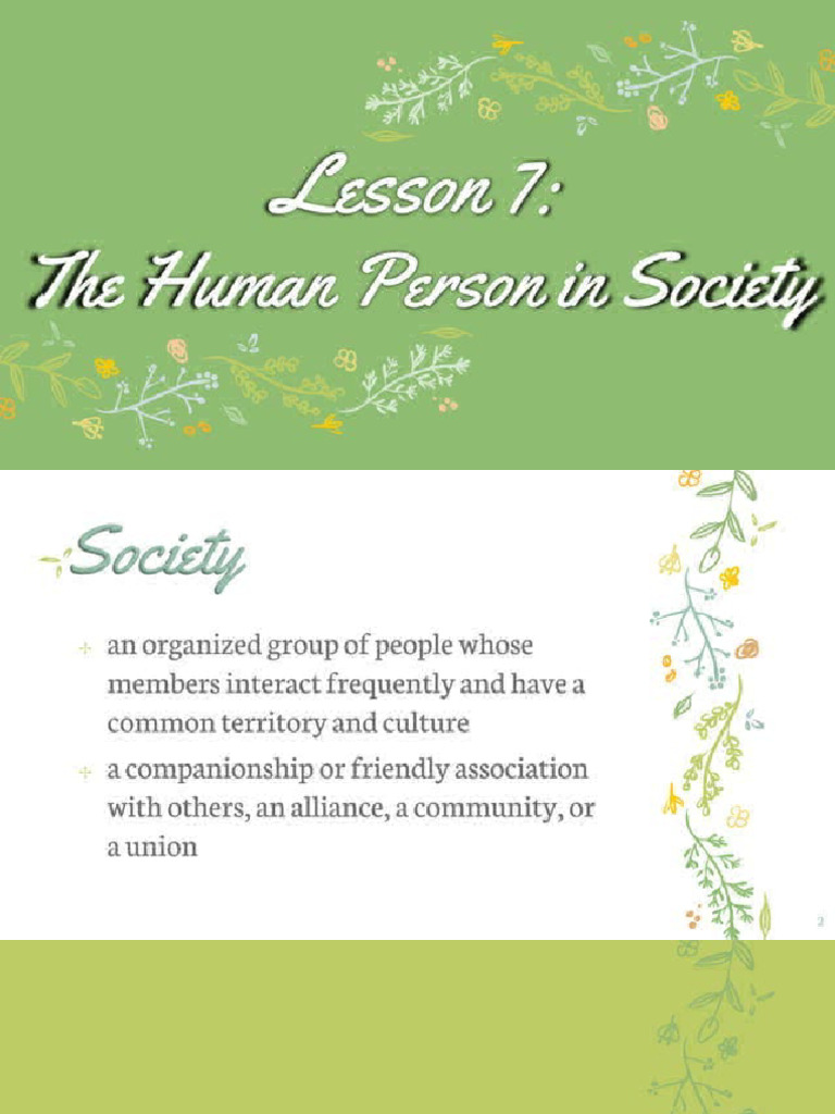 the-human-person-in-society-ppt | PDF