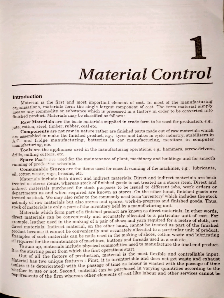 Material Control | PDF