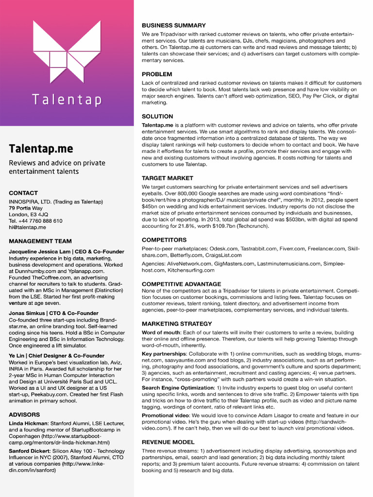 Private Entertainment Talent Insights | PDF