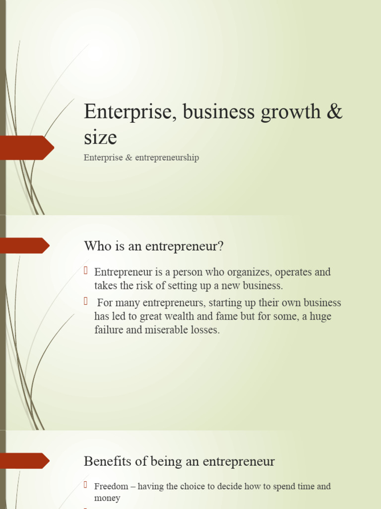 Enterprise, Business Growth and Size (CH - 3) | PDF | Entrepreneurship ...