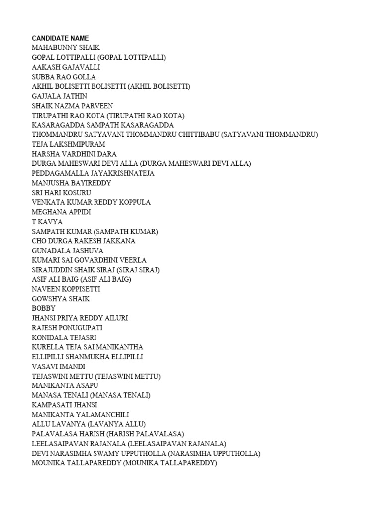 Name List Compilation | PDF | Hindu Deities