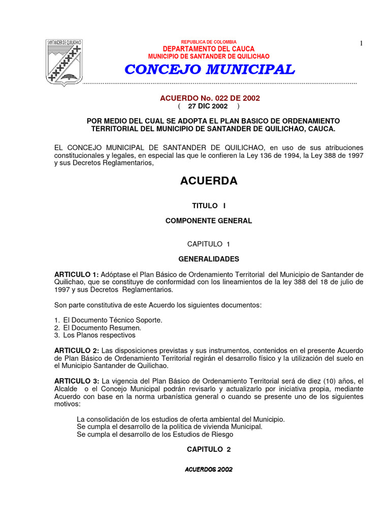 Acuerdo 022 de 2002 PBOT | PDF | Marketing | Business