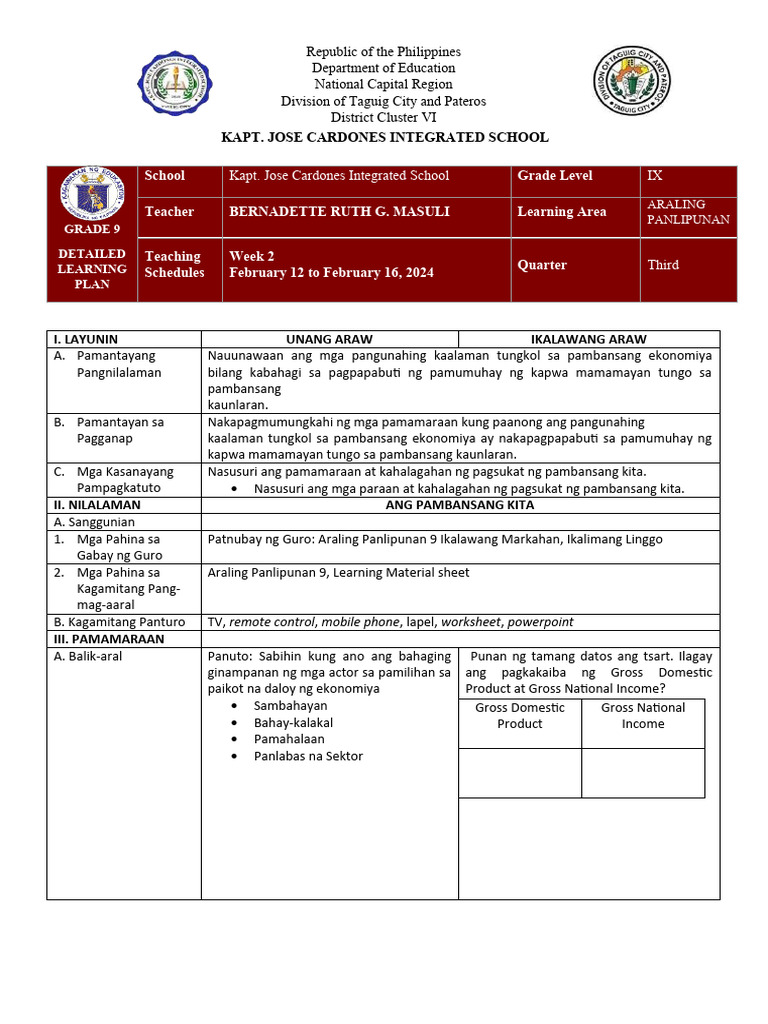 DLP AP Q3 W2 February 12 To 16 | PDF