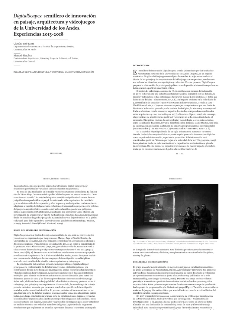 4 Intersecciones-2018 - 2 | PDF | Videojuegos | Diseño