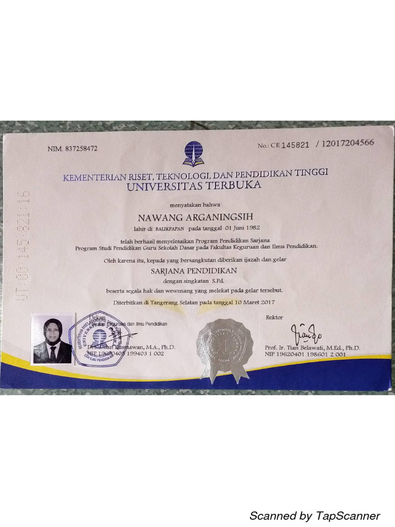 Ijazah S1 PGSD | PDF