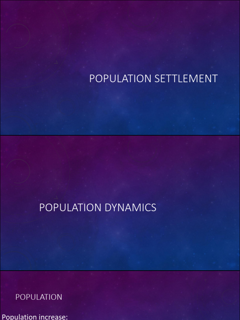 Population Settlement | PDF | Human Overpopulation | Total Fertility Rate