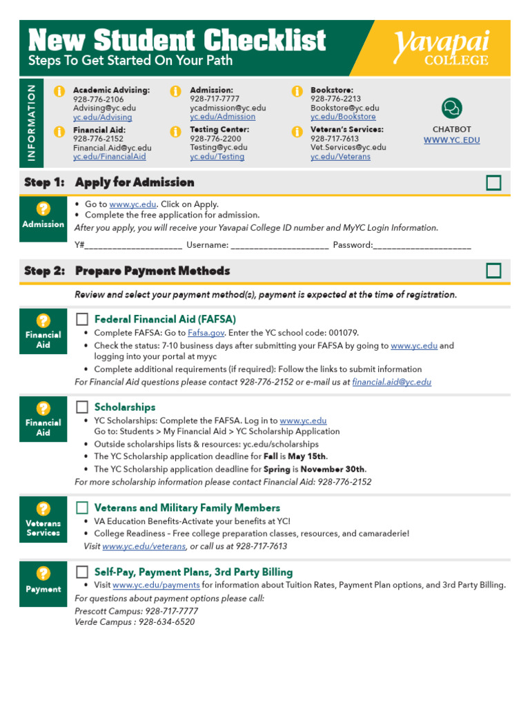 New Student Checklist | PDF