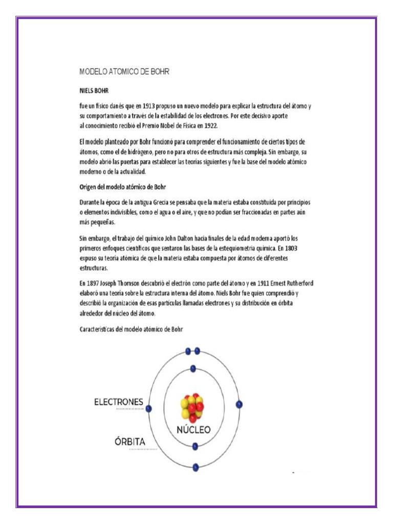 Modelo atomico de Bohr | PDF