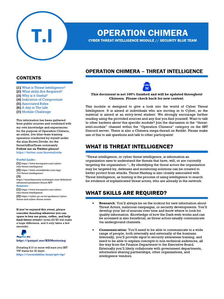 Threat Intelligence Training | PDF | Security | Computer Security