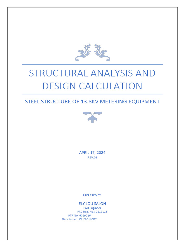 Structural Analysis and Design Calculation | PDF | Civil Engineering ...