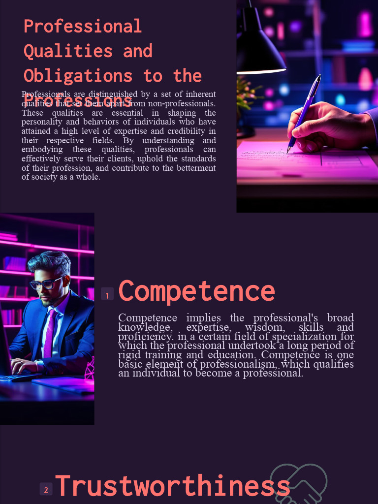 Key Qualities of Professionals | PDF | Credibility | Profession