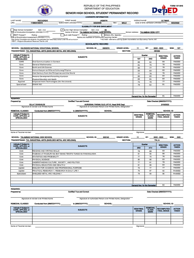 Editable Card and Form 137 | PDF | Middle Schools | Welding